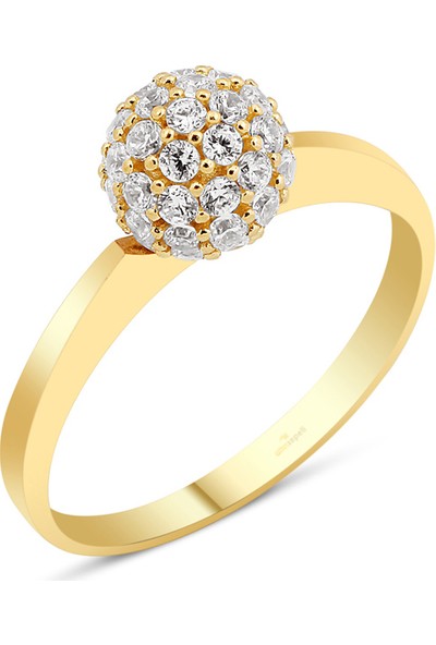 AltınSepeti Zirkon Taşlı Altın Topuz Yüzük AS139YZ 11