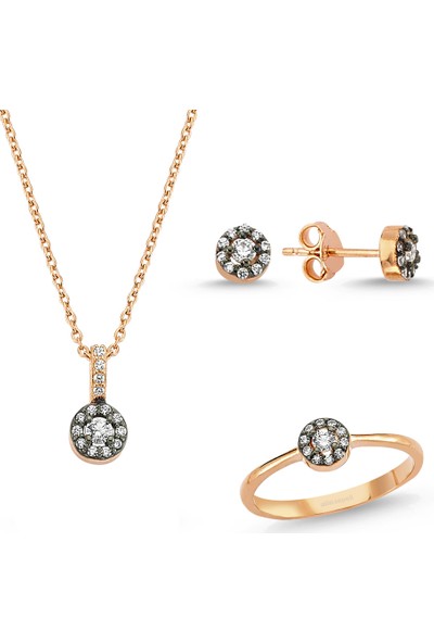 AltınSepeti Altın Küpe Yüzük Kolye Mini Otantik Takım AS8TK11