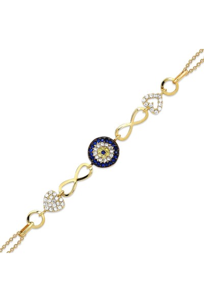 AltınSepeti Kalpli Nazar Altın Bileklik AS126BL