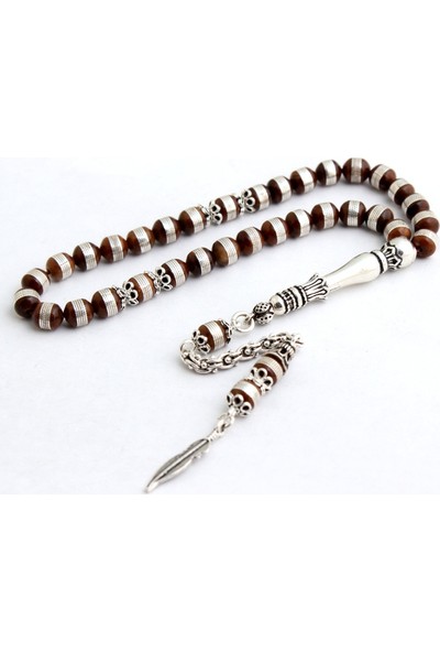 İnan Tesbih Kuka Gümüş Sarma Tesbih Gümüş Püsküllü (Bileklik Boy)