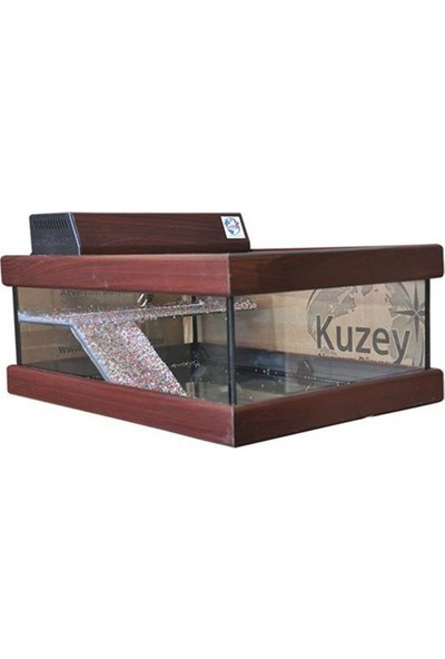 Kuzey Akvaryum Teraslı Kaplumbağa Bahçesi 52x37x25 Maun