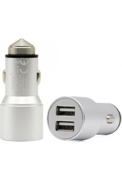 Syrox Sony Araç Çakmak Şarj Aleti, 2 Usb Çıkışlı, Hızlı Şrj - Syrox C27