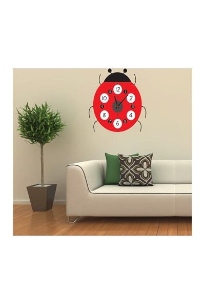 Helen's Home Uğur Böceği Tasarımlı Duvara Yapışan Saat
