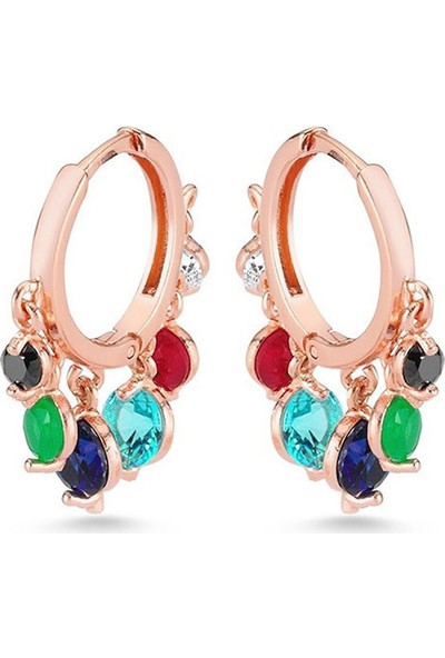 Bella Gloria Renkli Taşlı Şakira Rose Gümüş Küpe (Gp00146) Bella Gloria Renkli Taşlı Şakira Rose Gümüş Küpe (Gp00146)