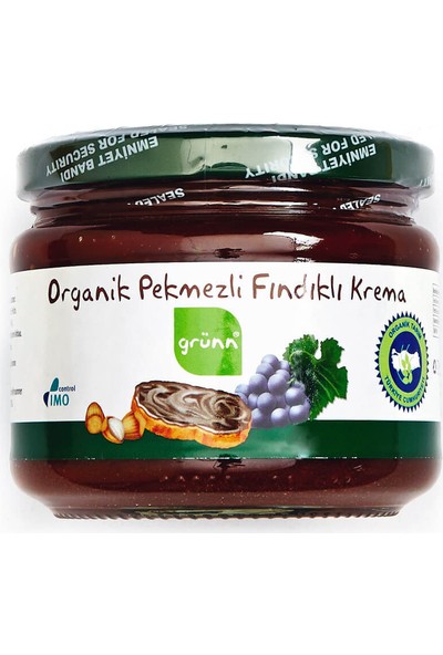 Grünn Organik Pekmezli Fındık Kreması 250 Gr. Grünn Organik Pekmezli Fındık Kreması 250 Gr.