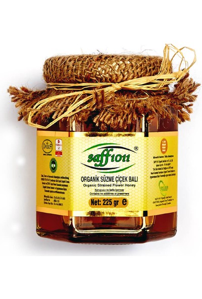 Saff 1011 Organik Süzme Çiçek Balı 225 Gr.