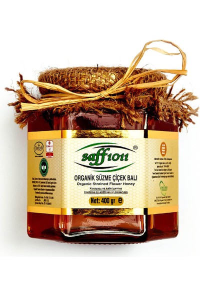 Saff 1011 Organik Süzme Çiçek Balı 400 Gr.