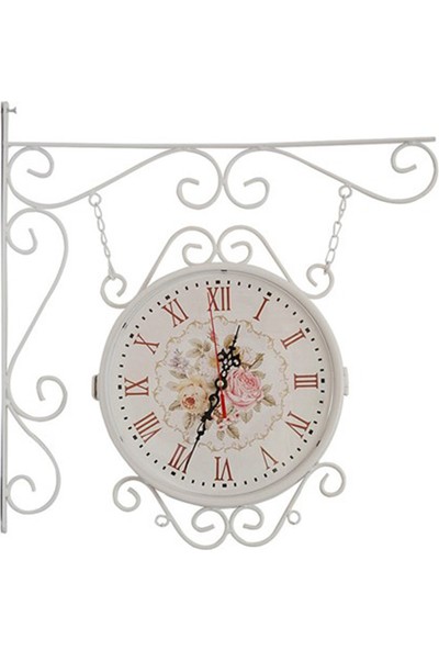 Gold Dekor Ferforje İstasyon Saat