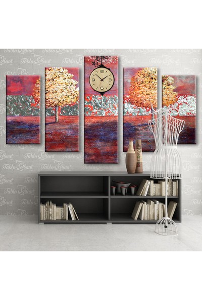 DekoratifMarket Tablo Saat 5 Parçalı Saatli Kanvas Tablo-Tsdm-08 DekoratifMarket Tablo Saat 5 Parçalı Saatli Kanvas Tablo-Tsdm-08