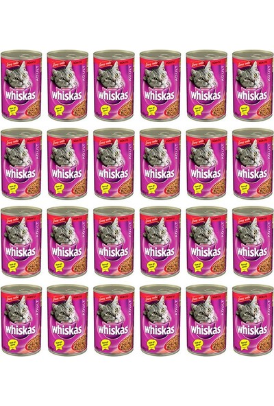 Whiskas Biftekli Yetişkin Kedi Konservesi 400 GR 24 Adet Whiskas Biftekli Yetişkin Kedi Konservesi 400 GR 24 Adet