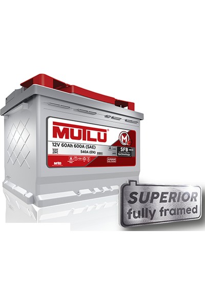 Mutlu Akü 12V 60Ah SFB 540 CCA Mutlu Akü 12V 60Ah SFB 540 CCA