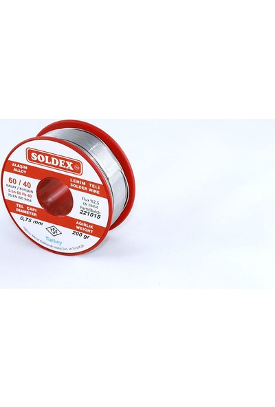 Soldex 0,75 Mm 200 Gr Lehim Teli Sn60 Pb40 Soldex 0,75 Mm 200 Gr Lehim Teli Sn60 Pb40