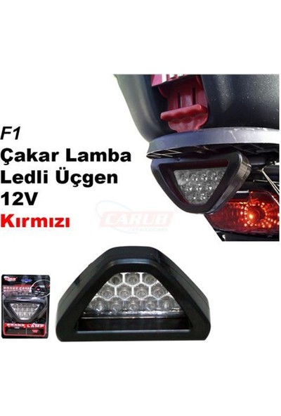 Carub Lamba 12V F1 Çakar Ledli Üçgen Kırmızı