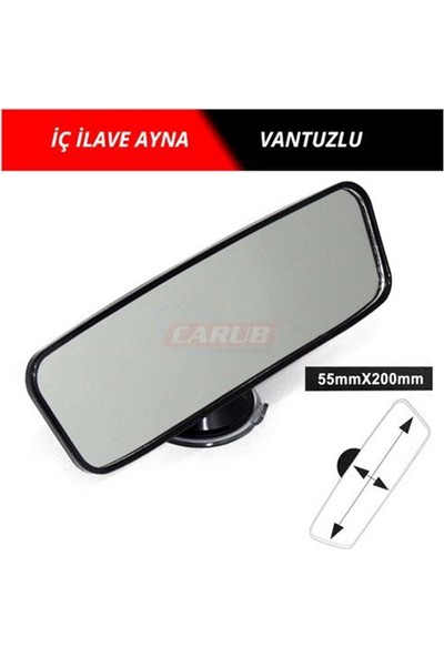 Carub İç Dikiz Aynası İlave Vantuzlu 20Cm Carub İç Dikiz Aynası İlave Vantuzlu 20Cm