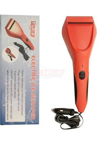 Carub Buz Kazıyıcısı Kırmızı Elektrikli 12V