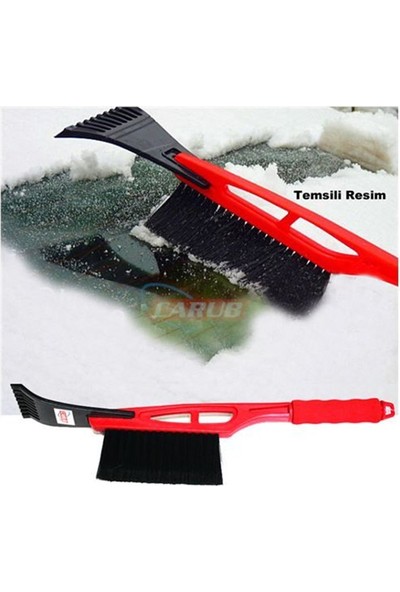 Carub Buz Kazıyıcısı Fırçalı Siyah-Kırmızı