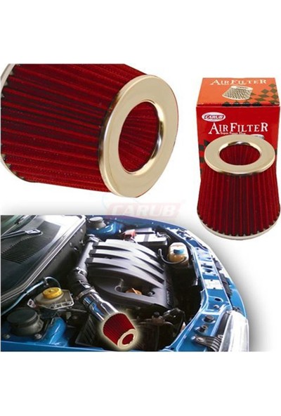 Carub Hava Filtresi Tuning 2Aparatlı Krom Kırmızı