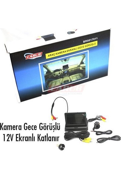 Carub Oto Kamera Gece Görüşlü 12V Ekranlı Katlanır Carub Oto Kamera Gece Görüşlü 12V Ekranlı Katlanır
