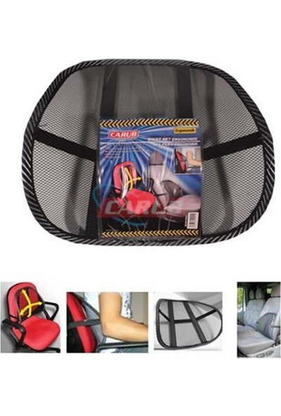Carub Oto Koltuk Minderi Bel Arkası Sırtlık Siyah