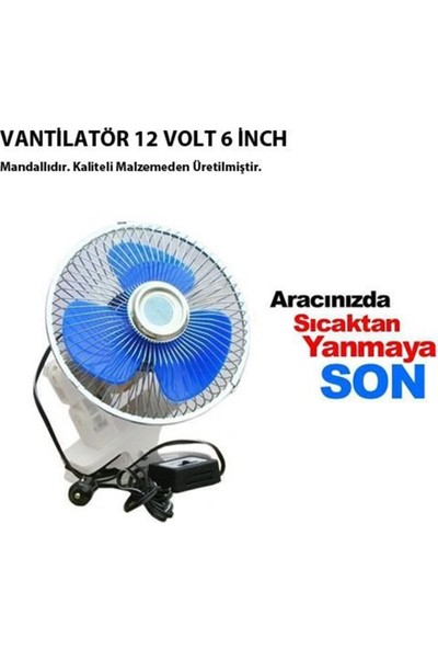 Nettedarikcisi Oto Araba Vantilatör Mandallı Dönerli 6 İnch 12 Volt Nettedarikcisi Oto Araba Vantilatör Mandallı Dönerli 6 İnch 12 Volt