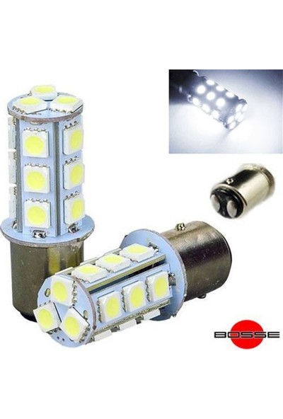 Nettedarikcisi Çakar Led Stop Ampulü Smd Beyaz 12V Şaşı Tırnak 1016