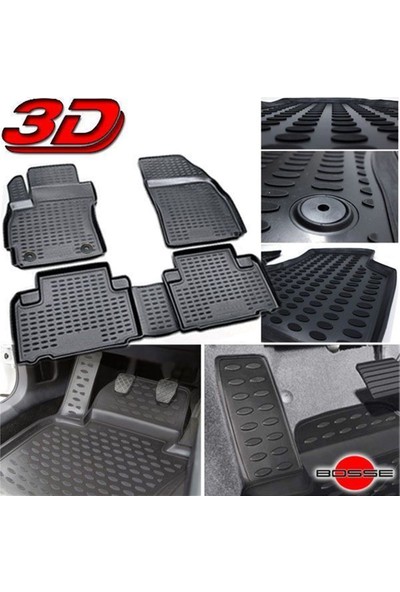 Bosse Dacia Sandero Stepway 3D Havuzlu Oto Paspas 1. Kalite Bosse Dacia Sandero Stepway 3D Havuzlu Oto Paspas 1. Kalite