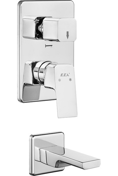 ECA Tıera Ankastre Banyo Bataryası Sıva Üstü Grubu Krom