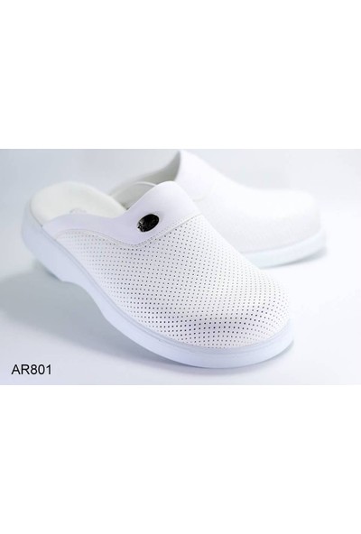 Dr.Arel-801 Orthopedic Sabo Erkek Terlik-Beyaz