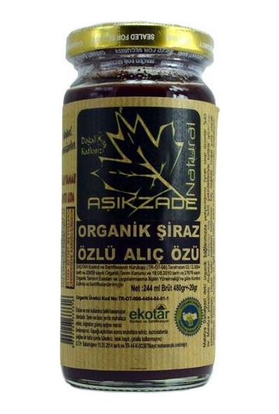 Aşıkzade Organik Şiraz Özlü Alıç Özü 200 Ml