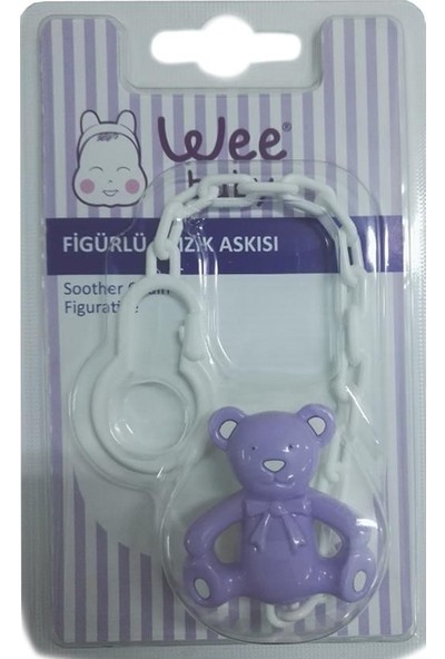 Wee Baby Figürlü Emzik Askısı-Mor Wee Baby Figürlü Emzik Askısı-Mor
