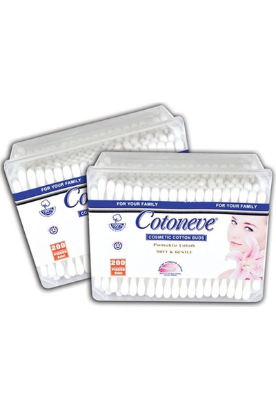 Cotoneve Kare Kutu Kulak Çubuğu 200' Lü Cotoneve Kare Kutu Kulak Çubuğu 200' Lü