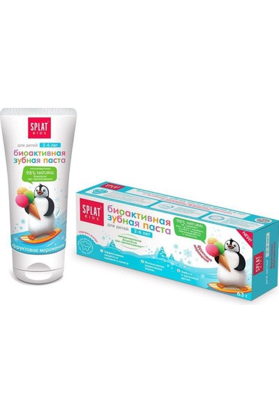 Splat Kids Natural Fruit Ice-Cream Diş Macunu 2-6 Yaş Splat Kids Natural Fruit Ice-Cream Diş Macunu 2-6 Yaş