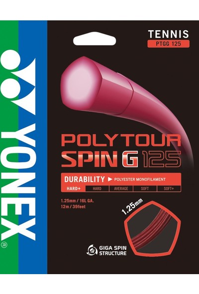 Yonex Pt Spın 125 (12M) Tenis Kordajı - Bordo