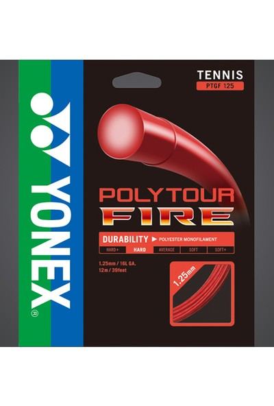 Yonex Pt Fire 125(12M)Tenis Kordajı - Kırmızı Yonex Pt Fire 125(12M)Tenis Kordajı - Kırmızı