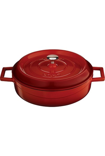 Lava Trendy Çok Amaçlı Döküm Demir Sığ Tencere Çap 24 Cm Kırmızı Lava Trendy Çok Amaçlı Döküm Demir Sığ Tencere Çap 24 Cm Kırmızı
