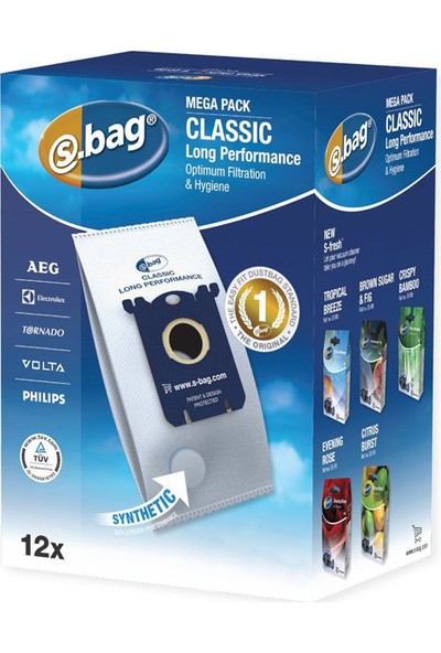 Philips & Elecrolux Orijinal S-bag 12li Mega Paket Philips & Elecrolux Orijinal S-bag 12li Mega Paket