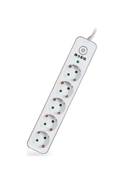 S-link Swapp SPGIP05 1.5m 750 Joule Gümüş/Beyaz 5Li Akım Kor. Priz Çoklayıcı S-link Swapp SPGIP05 1.5m 750 Joule Gümüş/Beyaz 5Li Akım Kor. Priz Çoklayıcı