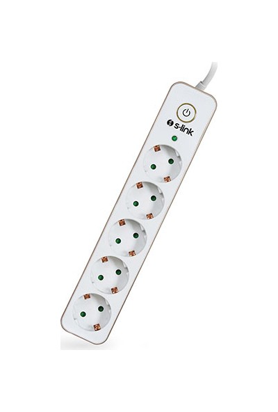 S-link Swapp SPGIP05 1.5m 750 Joule Gold/Beyaz 5Li Akım Kor. Priz Çoklayıcı S-link Swapp SPGIP05 1.5m 750 Joule Gold/Beyaz 5Li Akım Kor. Priz Çoklayıcı