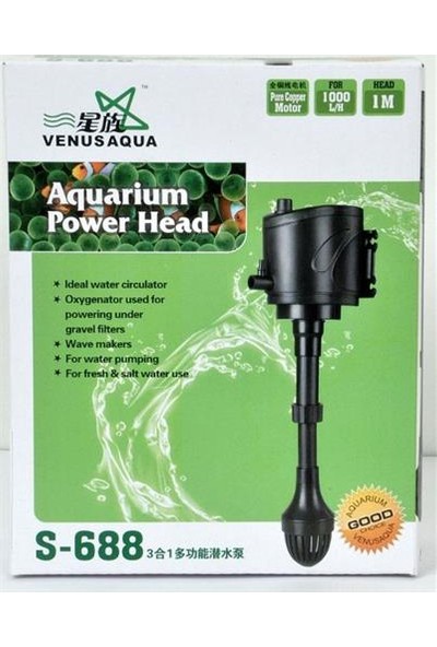 Venusaqua S-688 Tepe Akvaryum Fitlresi 1000L/H