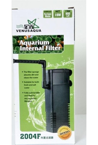 Venusaqua 2004F 800L/H 15W Akvaryum İç Filtre Venusaqua 2004F 800L/H 15W Akvaryum İç Filtre