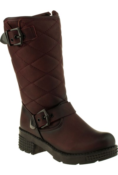 Jump 14220 Çift Tokalı Bordo Çocuk Çizme