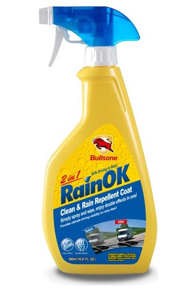 Bullsone RainOK Cam Temizleyici & Yağmur Kaydırıcı 2'si 1 Arada 300ml