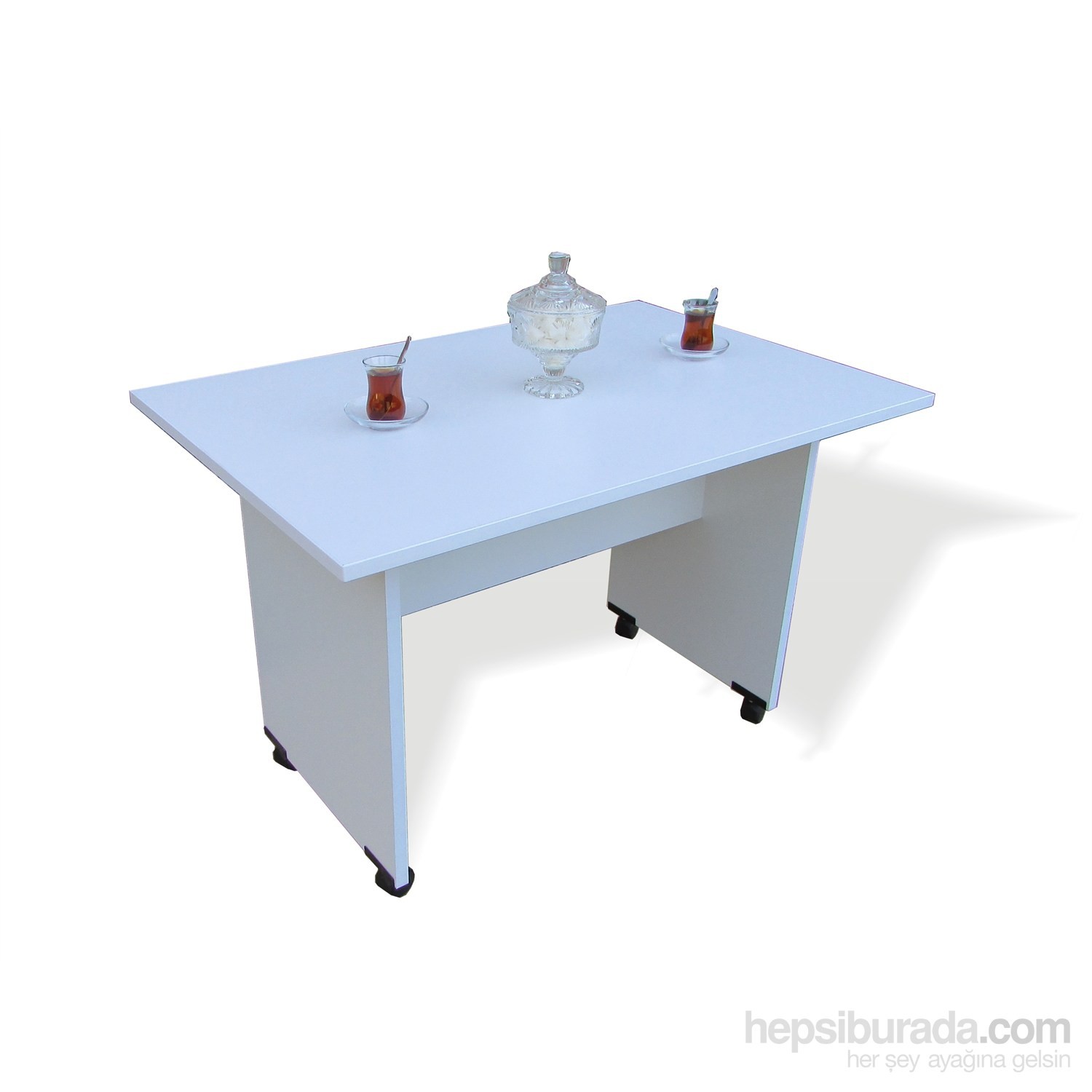 Vena Tekerlekli Sehpa 90X60X60 Beyaz Fiyatı - Taksit Seçenekleri