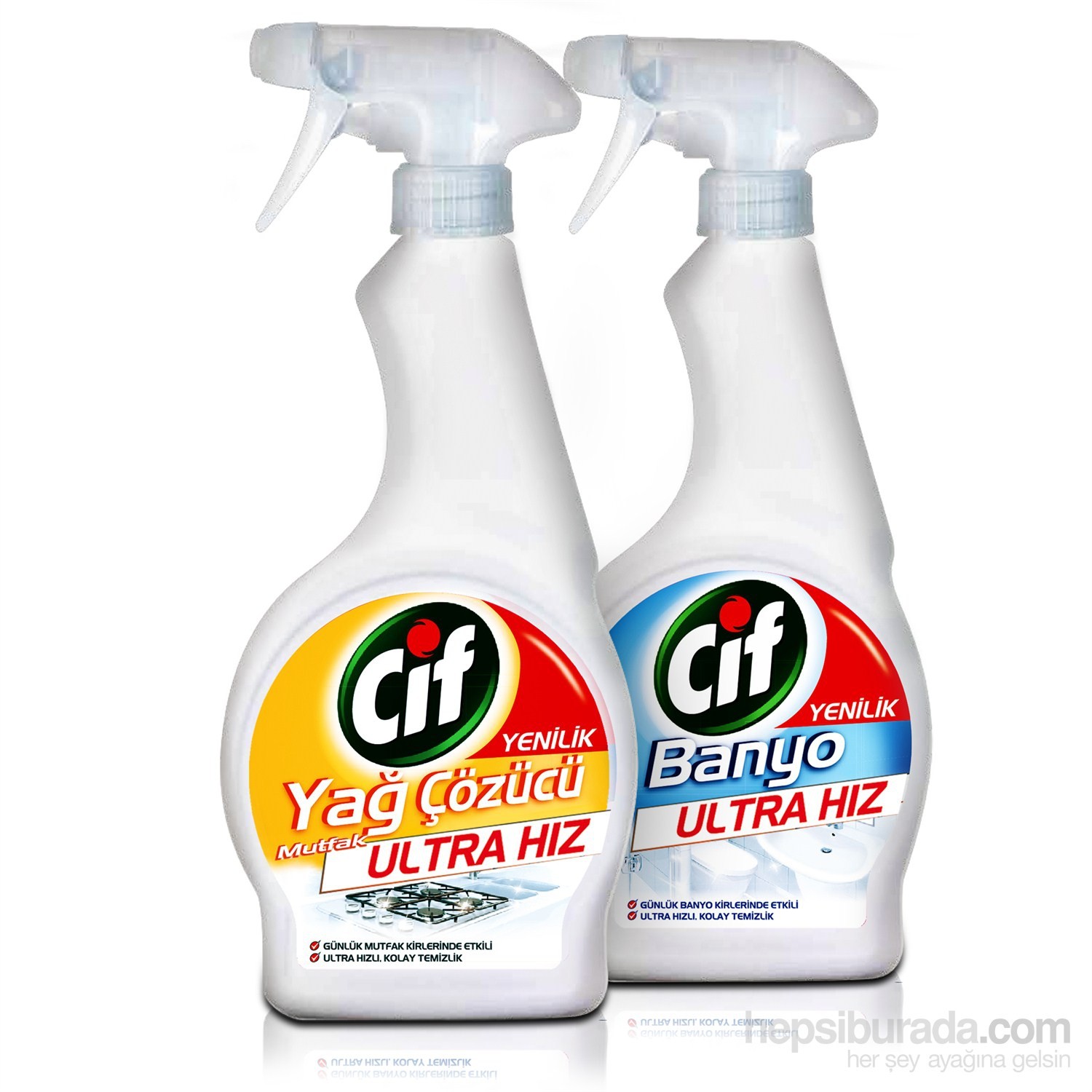 Cif Sprey Ultra Hız Mutfak 500 ML + Banyo 500 ML Set kk Fiyatı