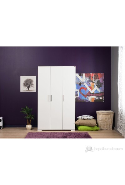 Adore New Line 3 Kapılı Gardırop - Lake Beyaz