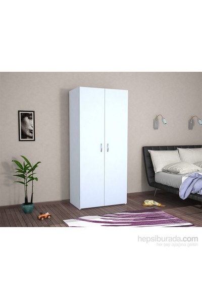 Modilayn Midilli 2 Kapaklı Gardırop - Beyaz Modilayn Midilli 2 Kapaklı Gardırop - Beyaz