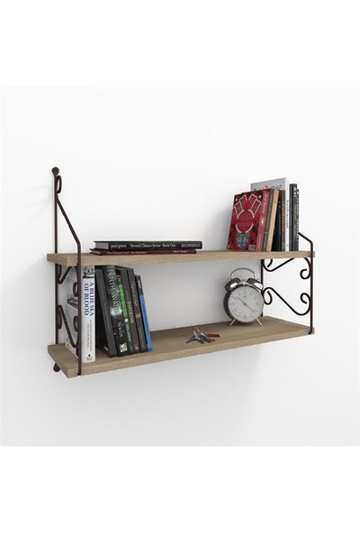 Decormet Seramoni Raf ve Kitaplık Seti 2 Raflı 200X720 Sakramento - Adena