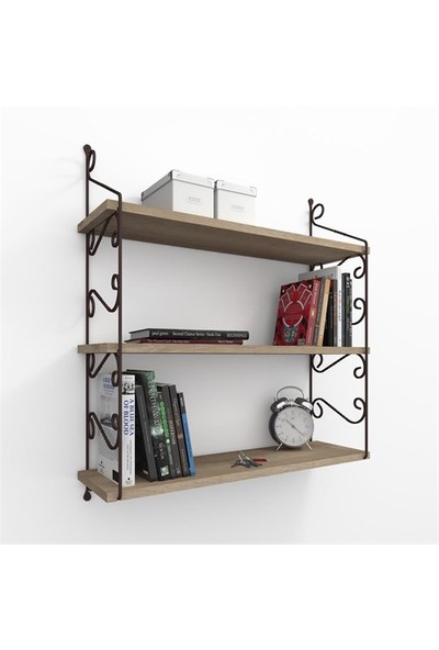 Decormet Seramoni Raf ve Kitaplık Seti 3 Raflı 200X720 Sakramento - Adena