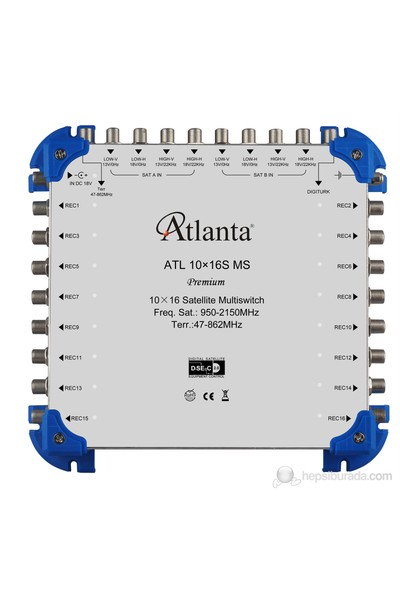 Atlanta 10/16 10x16 Santral Merkezi Sistem Multiswitch ( Sonlu / Karasal Aktif ) + Adaptör Atlanta 10/16 10x16 Santral Merkezi Sistem Multiswitch ( Sonlu / Karasal Aktif ) + Adaptör