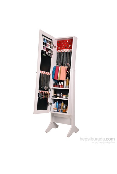 BySolvo Valentine Aynalı Takı ve Aksesuar Dolabı